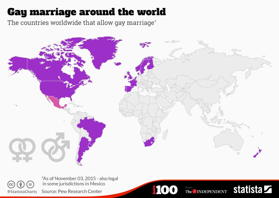 Where Is Gay Marriage Legal? Statista's Map Shows The Countries That ...