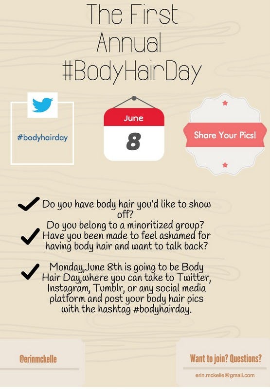 First Annual #BodyHairDay To Be Held On June 8 — So Let's All Show Off ...