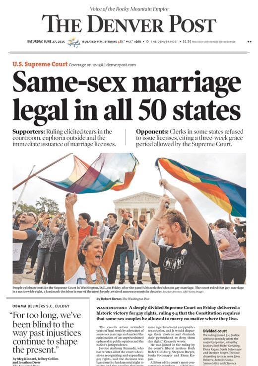 Gay Marriage Reactions From Newspapers Across The United States Are ...