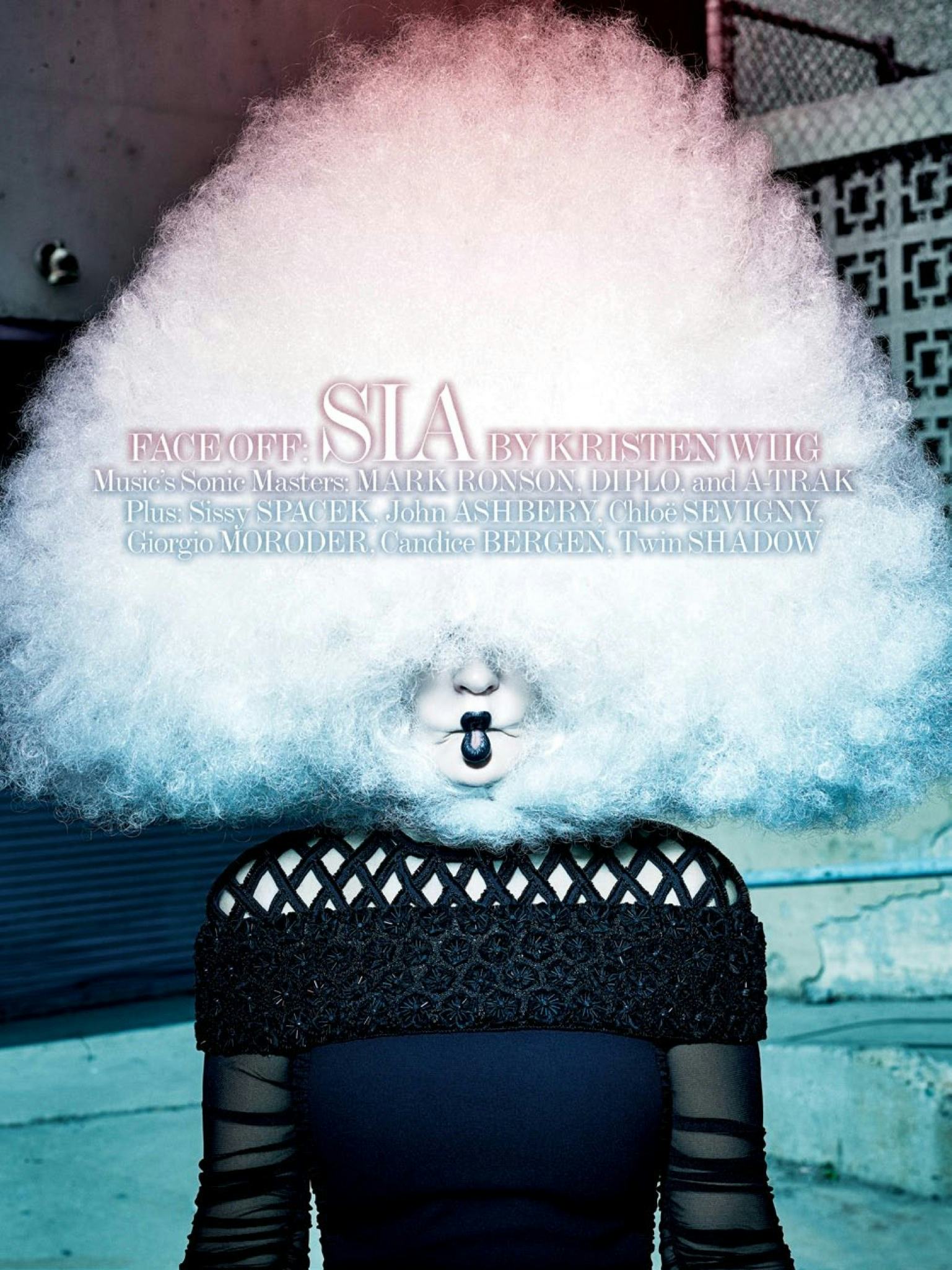 Sia Covers ‘Interview’ Magazine Wearing A Giant Platinum Blonde Curly ...