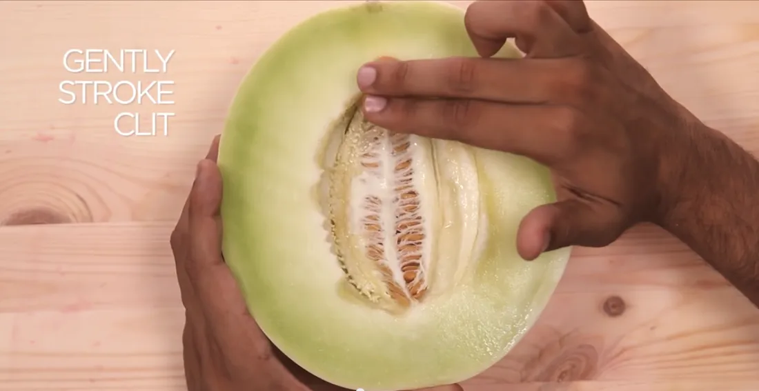 Men Practice Their Fingering Techniques On Fruit — VIDEO