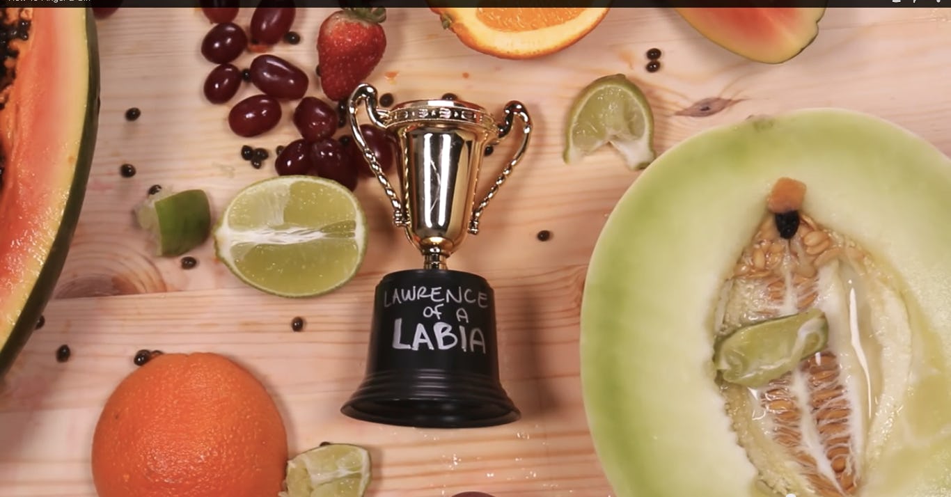 Men Practice Their Fingering Techniques On Fruit — VIDEO