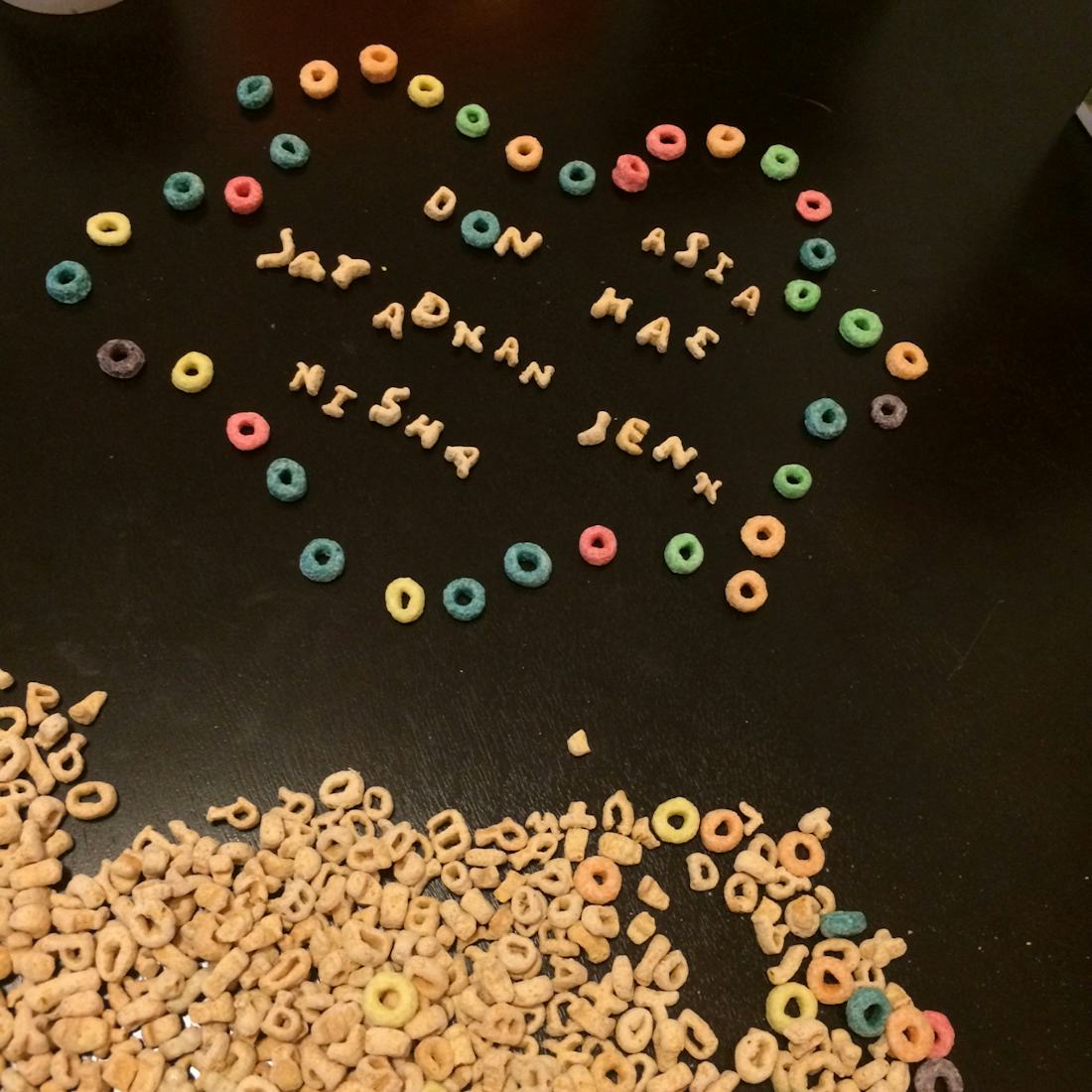 Serial Episode 12: What We Know, Written Out In Cereal, Obviously ...