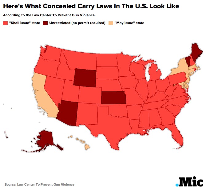 Which States Allow Concealed Carry? This Map Shows Who Can Legally ...