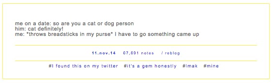 This Viral Tumblr Meme Is Here to Assure You: Your Dating Deal Breakers ...