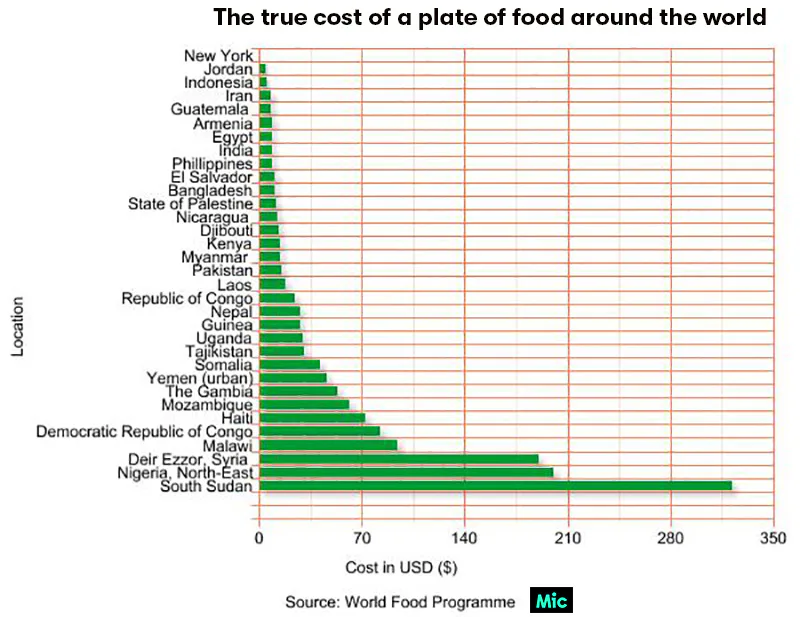 The real cost of food: The same bowl of bean stew costs $1.20 in New ...