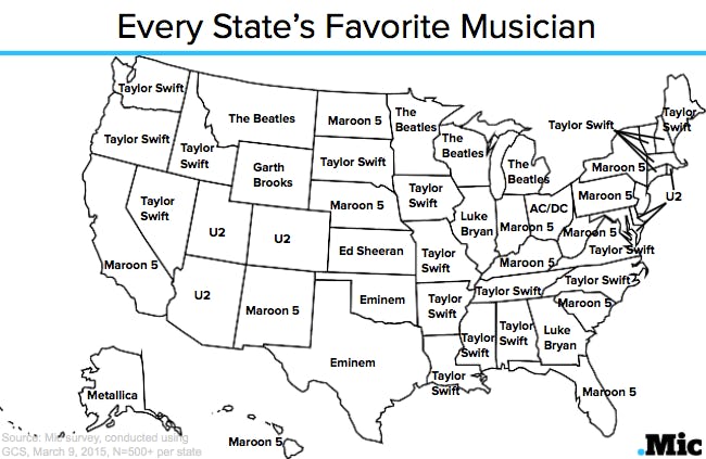 Here's Every State's Favorite Musician — in One Surprising Map