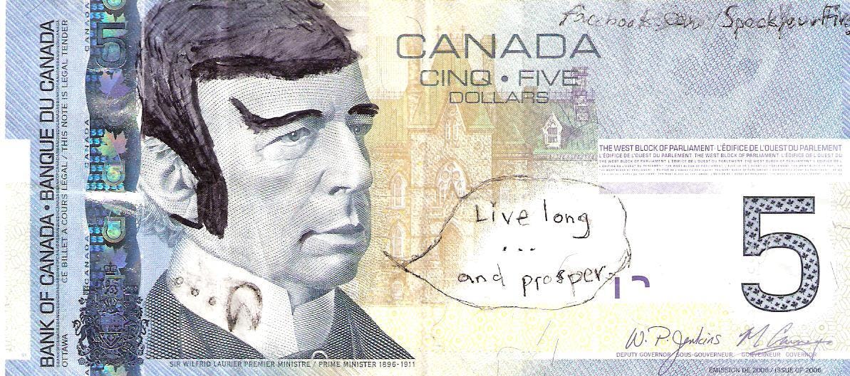 Canadians Are "Spocking" Their $5 Bills in a Perfect Tribute to Leonard ...