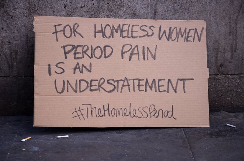 One Powerful Hashtag Exposes a Unique Problem for Homeless Women