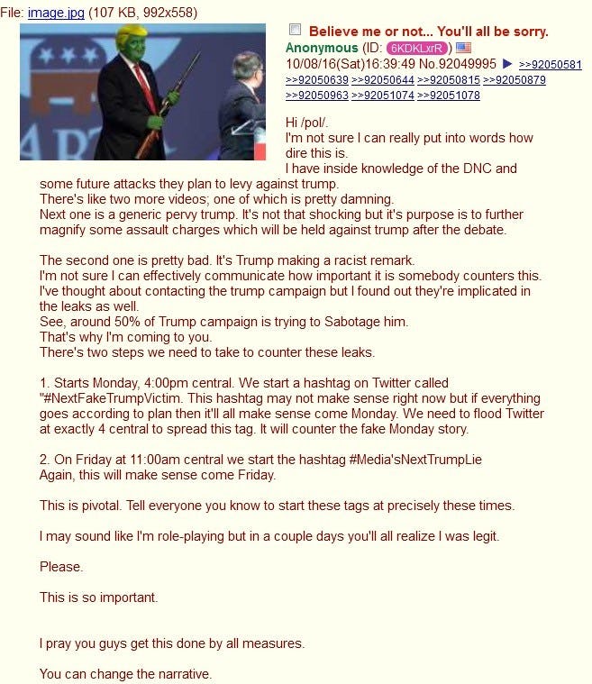 Inside 4chan's campaign to expose the "next fake Trump victim"