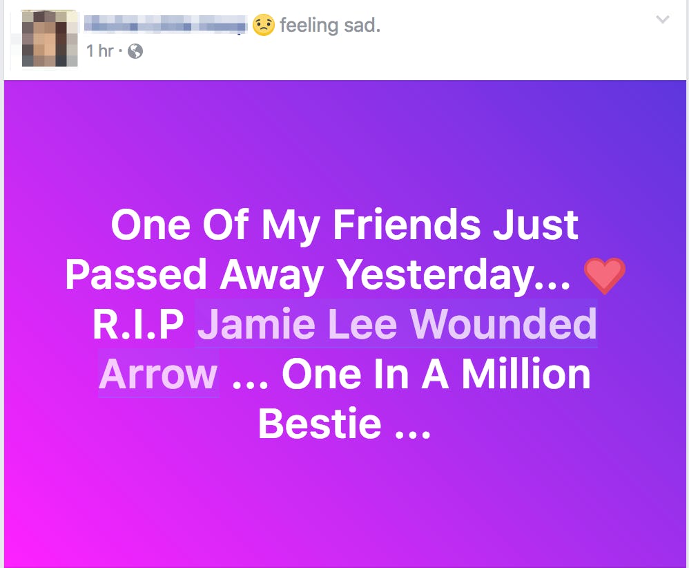 Two-spirit woman Jamie Lee Wounded Arrow is 2017's second transgender ...