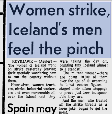 40 Years After Women Went on Strike in Iceland, Here's What Gender ...