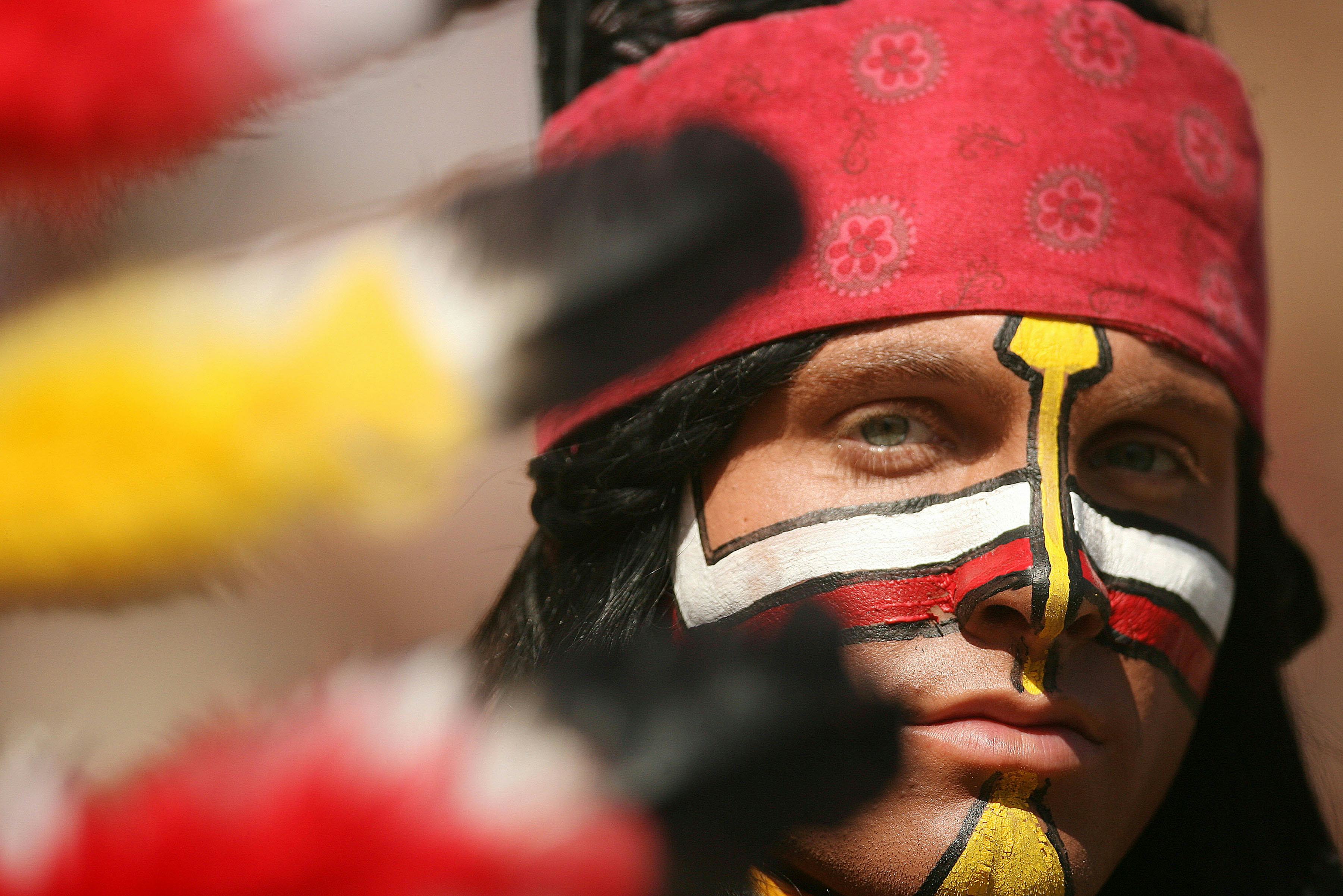 Meet the Artist Who Put Images of White People on Helmets Where Native ...