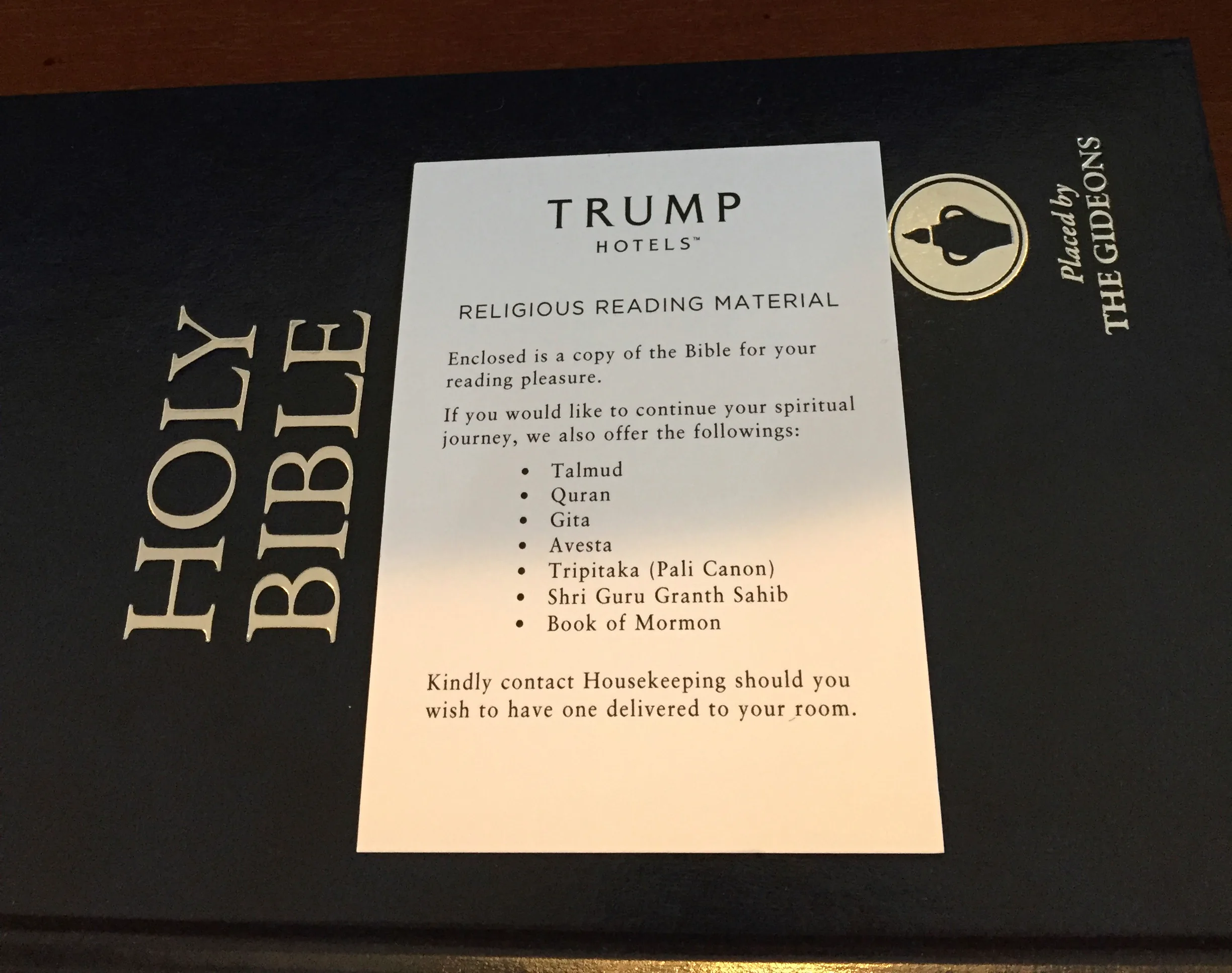 Why do hotels still put a Bible in the nightstand?
