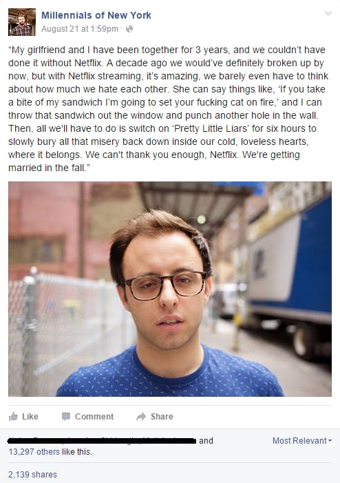 This Facebook Page Has Gone Viral by Skewering Millennial Stereotypes