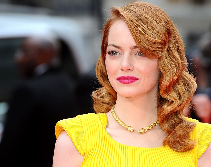 Emma Stone in Yellow Versace