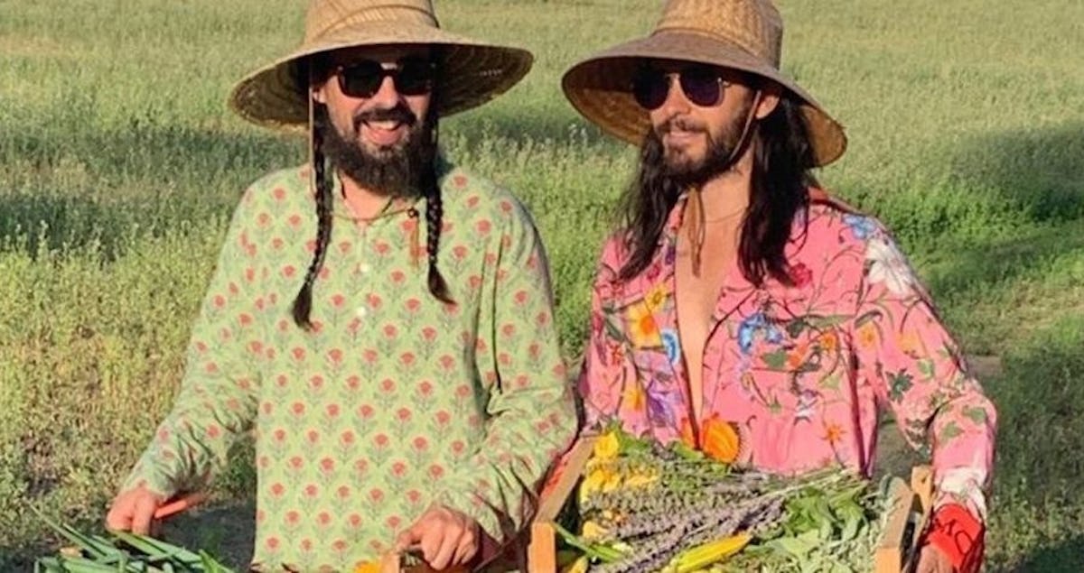 Jared Leto And Alessandro Michele Garden In Full Gucci Looks