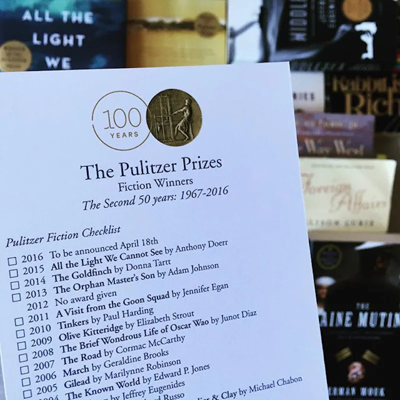 2016 Pulitzer Prize Winners Announced And The Fiction Winner Is A Big ...