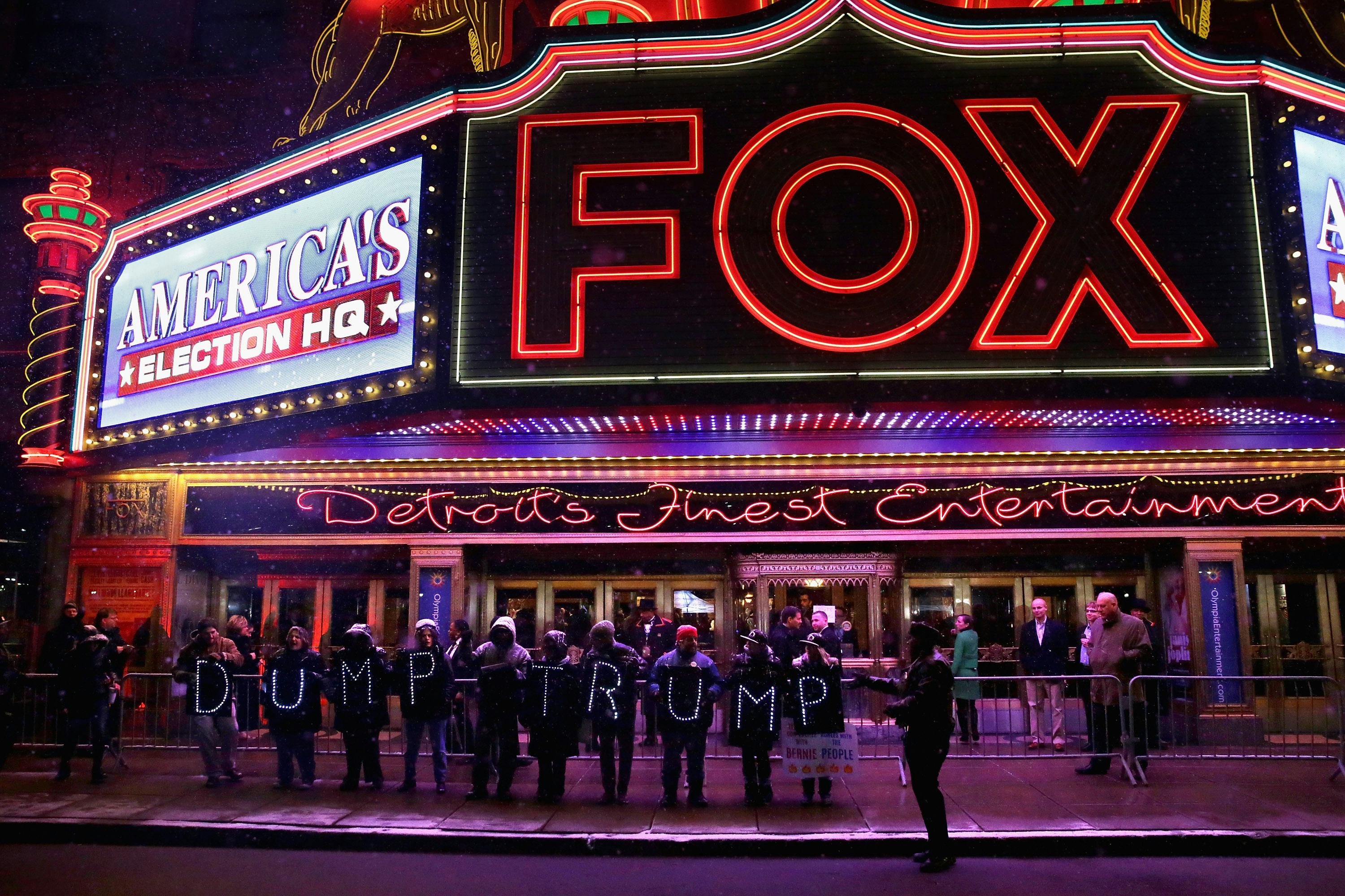 Photos Of GOP Debate Protests As Fox News Prepares For A Different ...