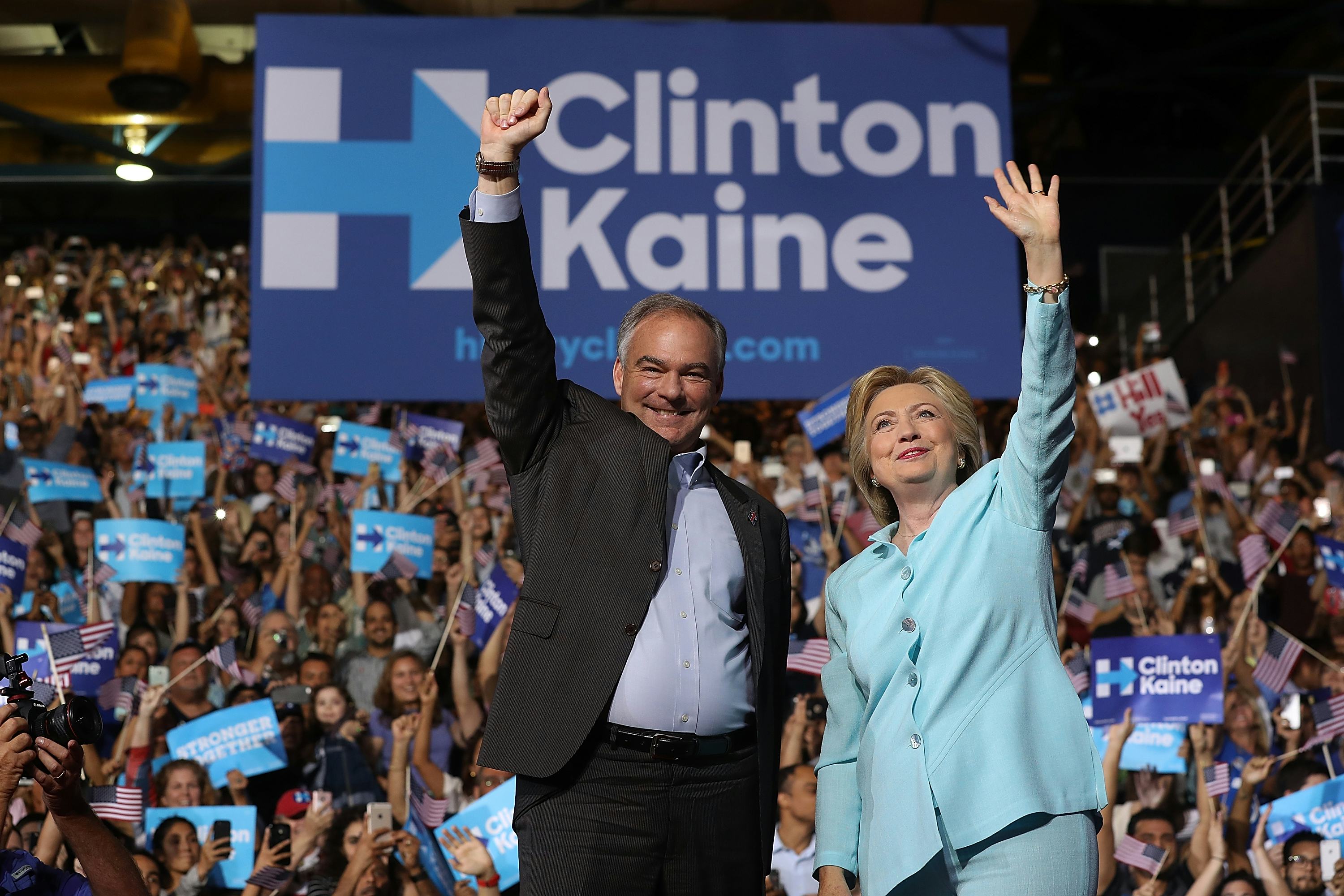 Hillary Clinton & Tim Kaine Make Their First Appearance As Running Mates