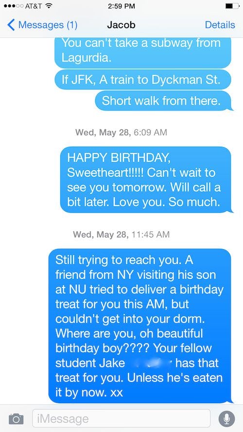 5 (Mostly) Unanswered Texts to My College Kid