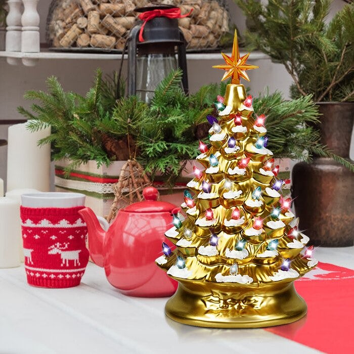 Decorate Your Tree With Mini Ceramic Trees For A Meta Vintage Look