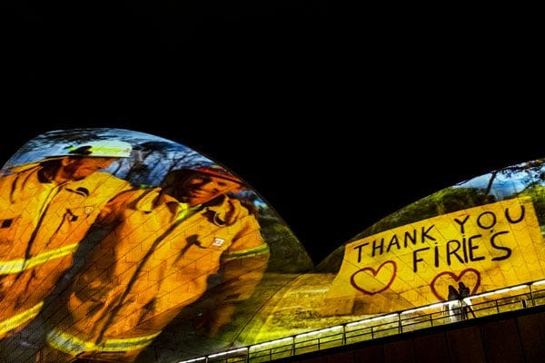 The Sydney Opera House Honors Australian Firefighters With Moving Tribute