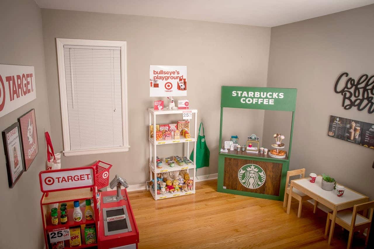 Mom Builds Mini Target and Starbucks In Her Daughter’s Playroom