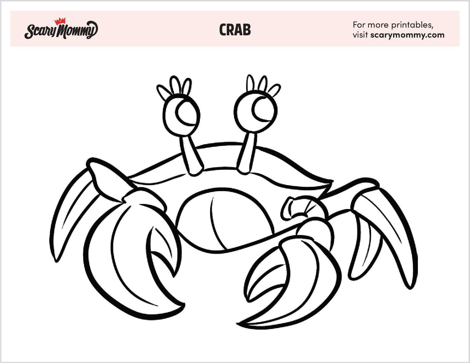 In A Pinch? Entertain Your Kid With These Quick And Fun Crab Coloring Pages