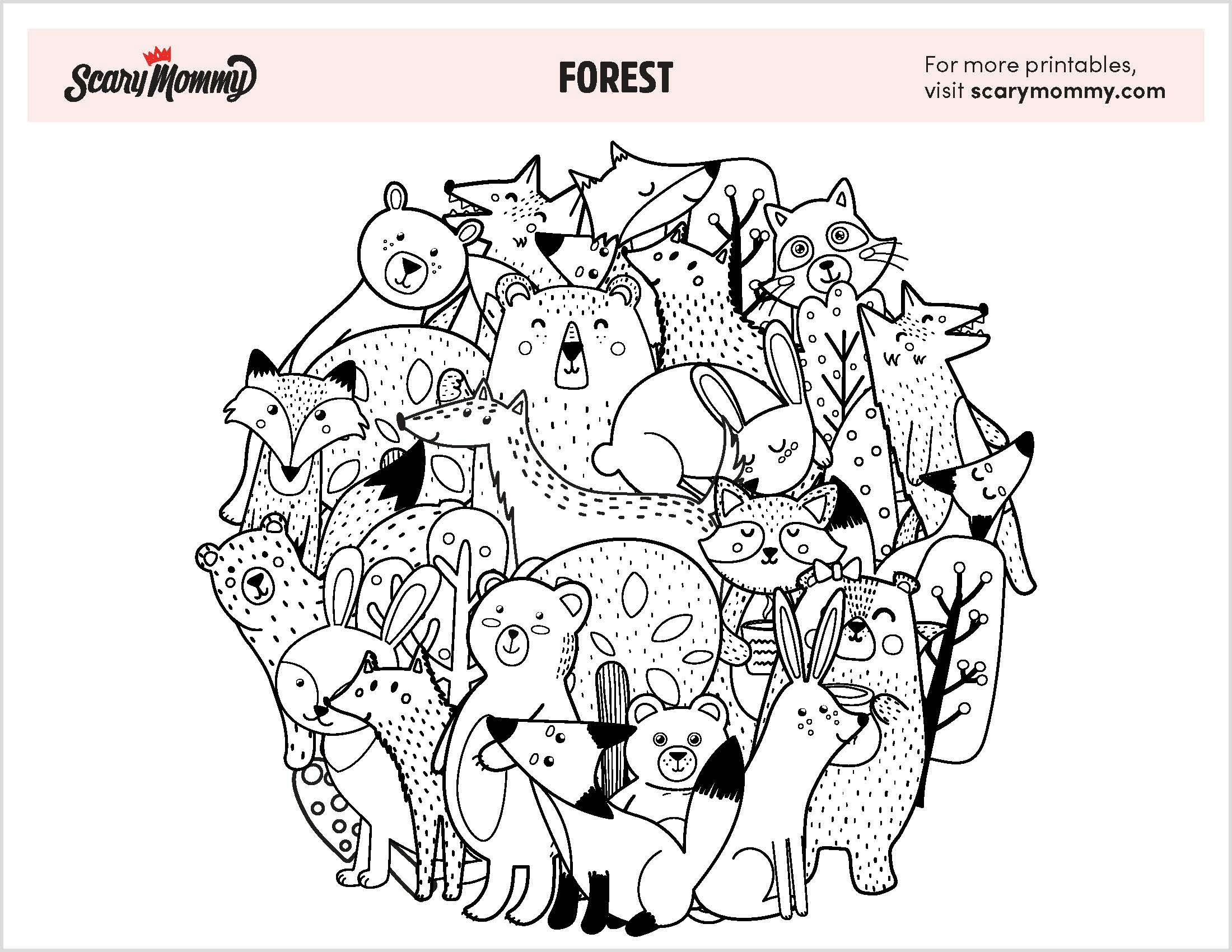 Escape Into These 11 Free Forest Coloring Pages
