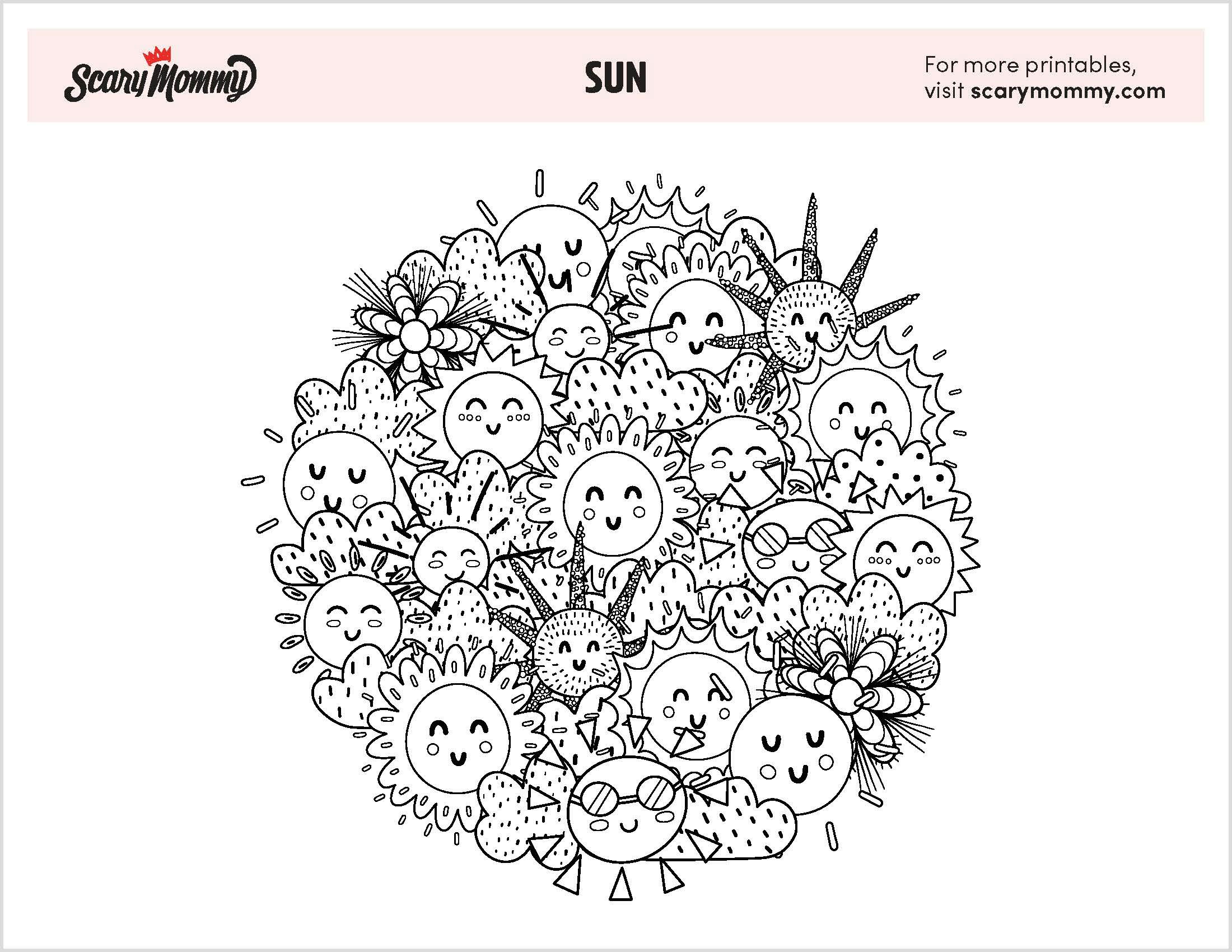 free sun coloring pages