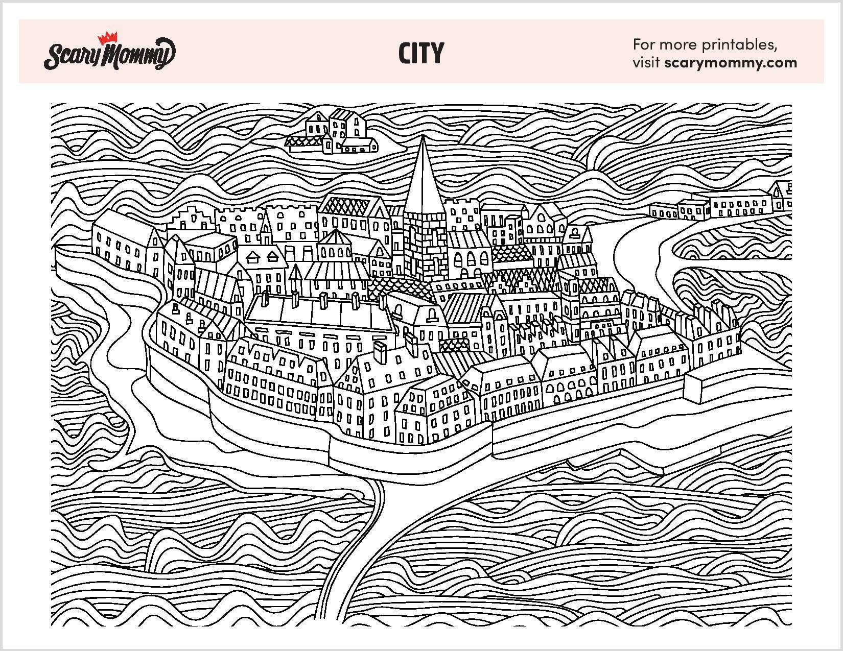 11 City Coloring Pages For Times You’re *Also* Feeling Like You’ll ...