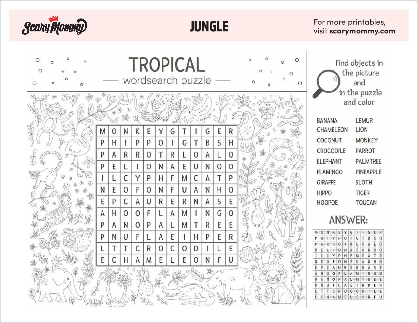 11 Untamed Jungle Coloring Pages For Your Little Wildlings