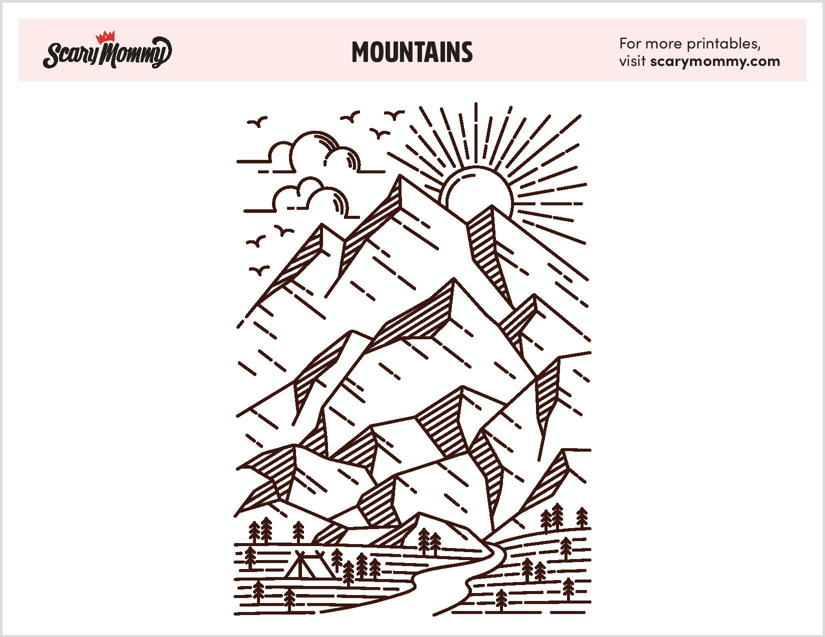 mountains coloring pages printable