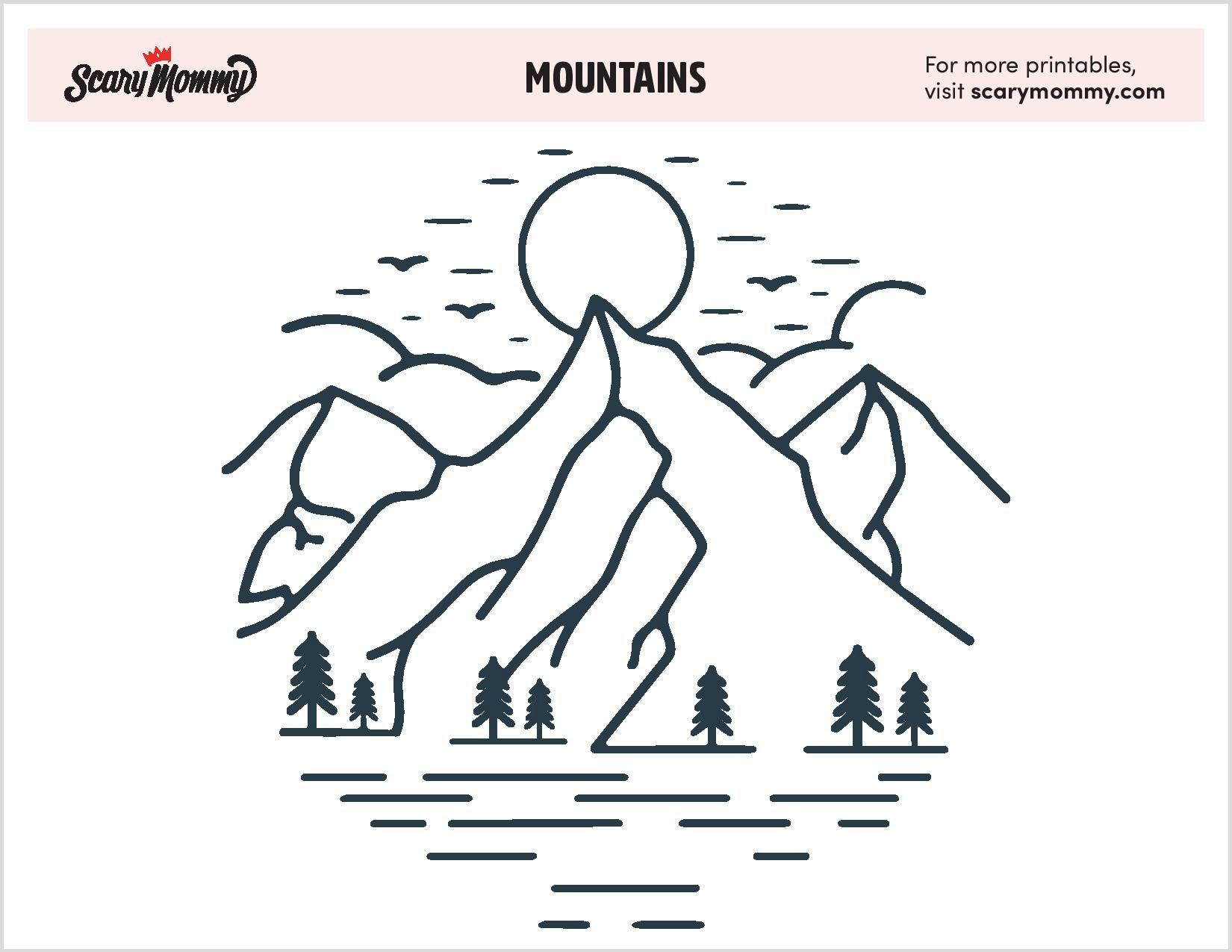 mountain coloring pages free printable