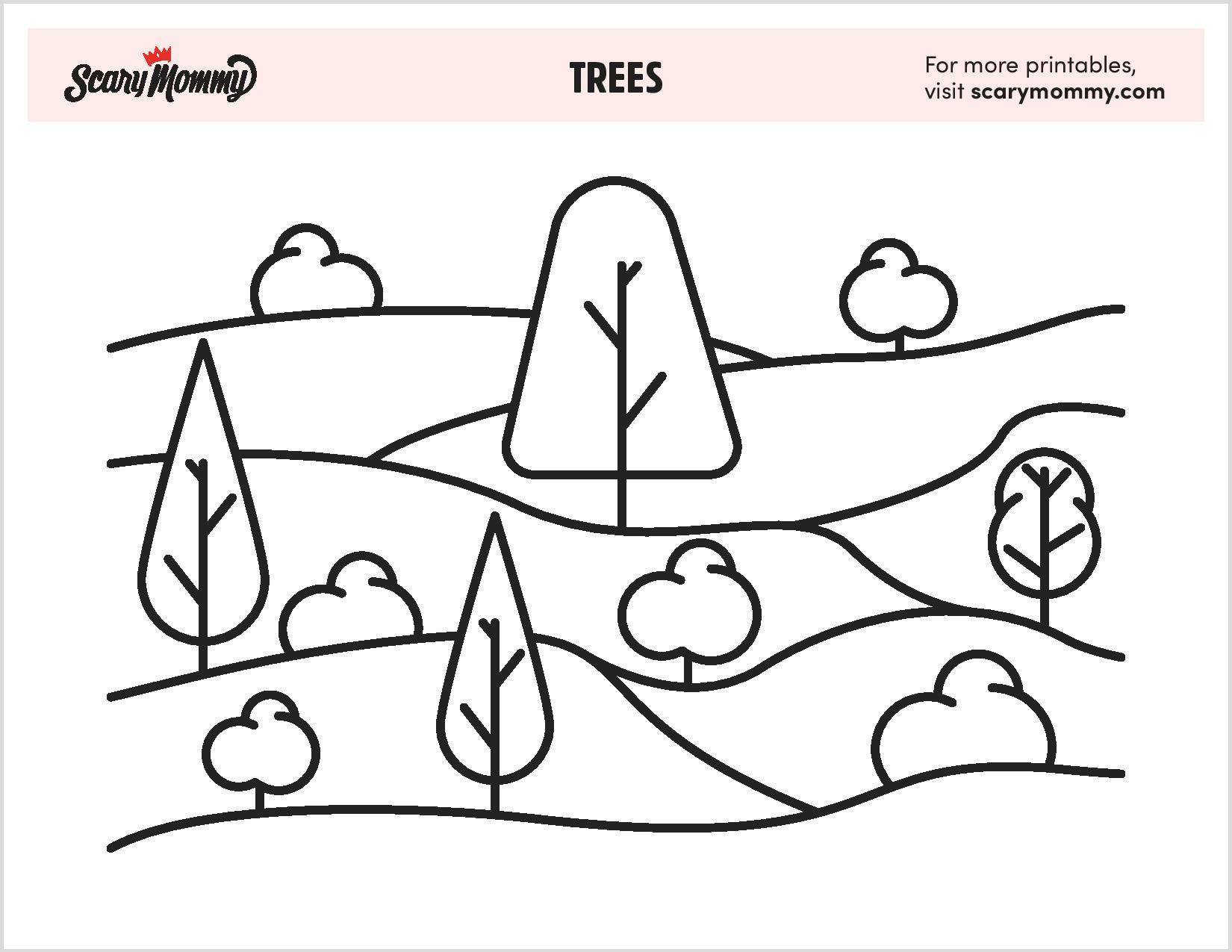 10 Unbeleafably Cute Tree Coloring Pages To Entertain Your Tiny Tree ...