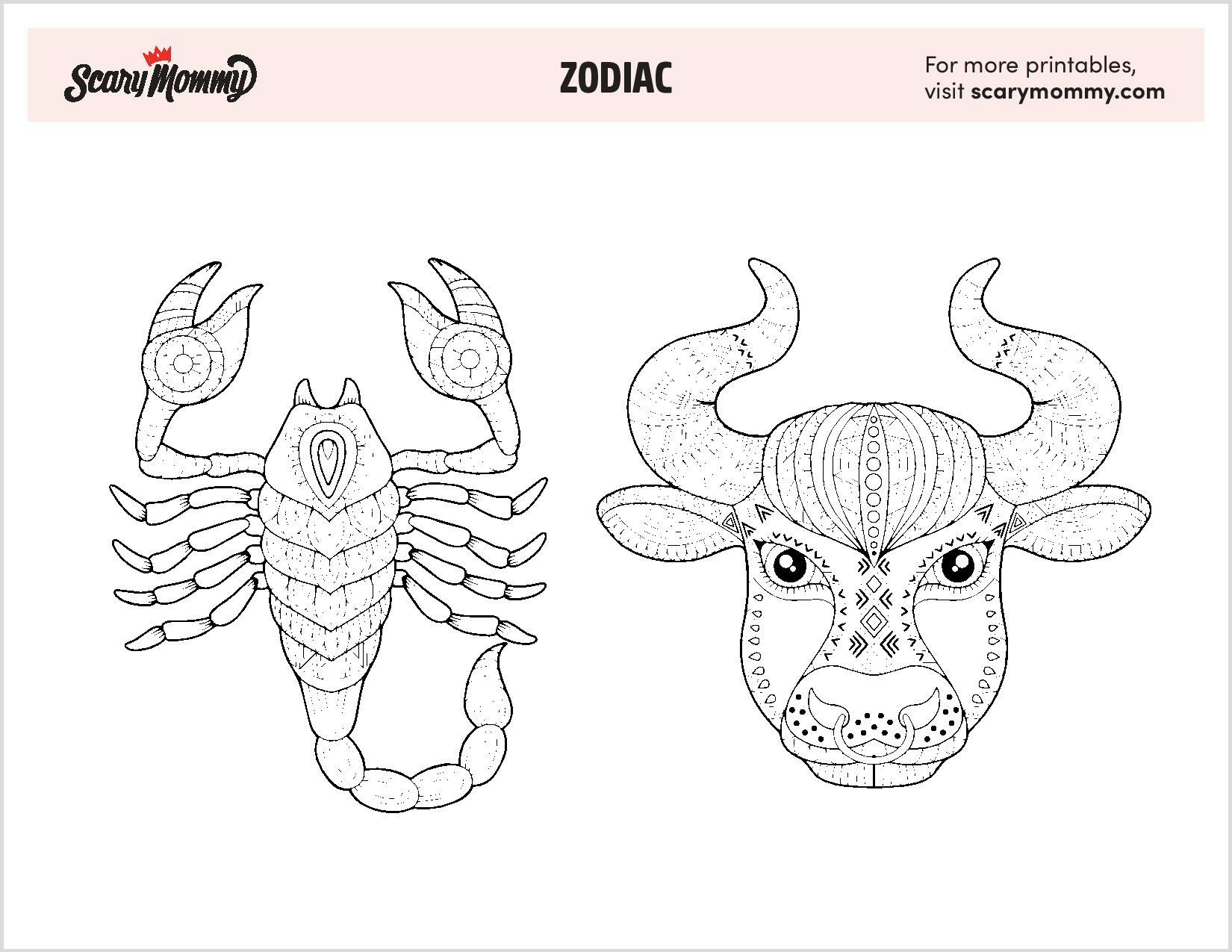 Your Horoscope Calls For Creativity! Print Out These 10 Zodiac Coloring ...