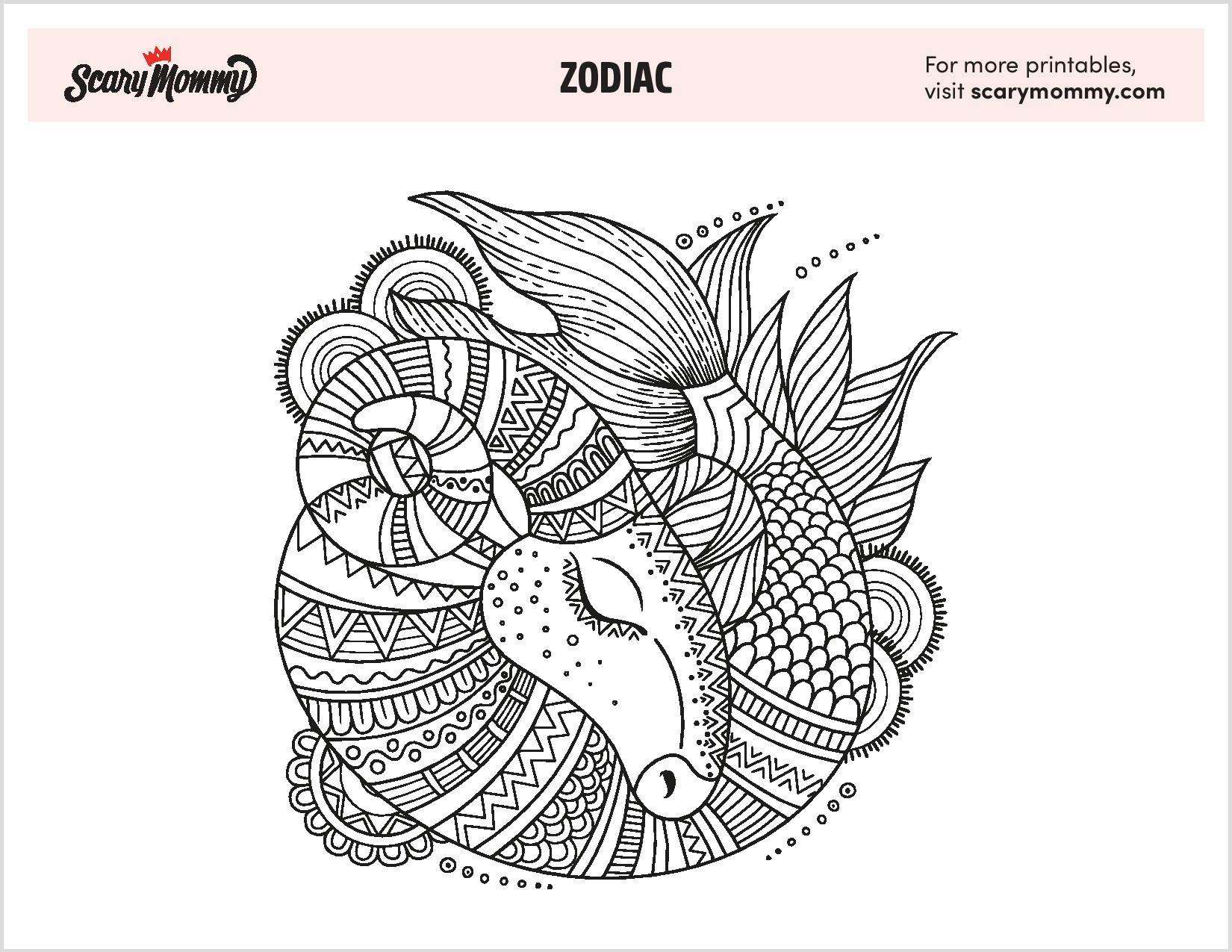 Your Horoscope Calls For Creativity! Print Out These 10 Zodiac Coloring ...