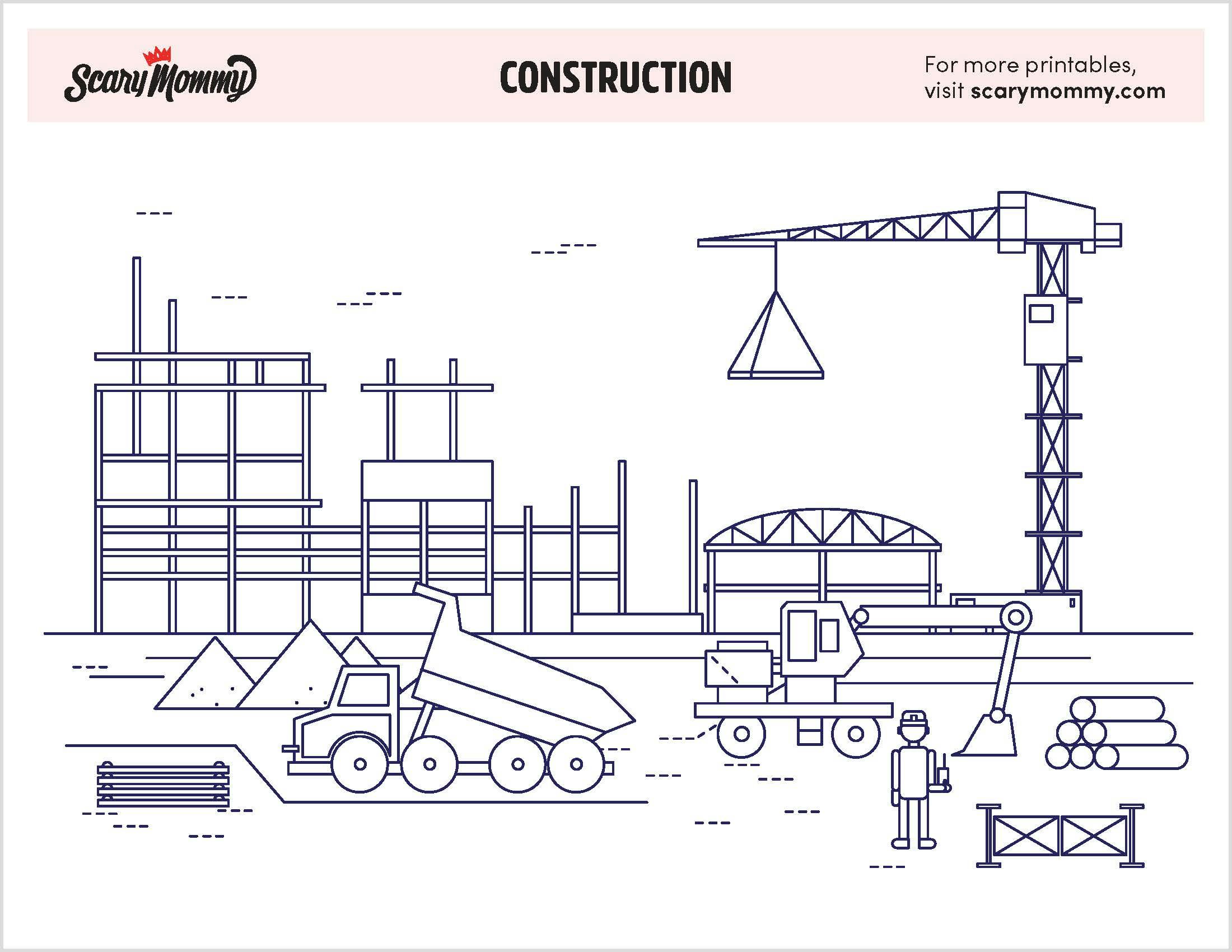 10 Construction Coloring Pages For Your Future Foreperson (No Hardhat ...