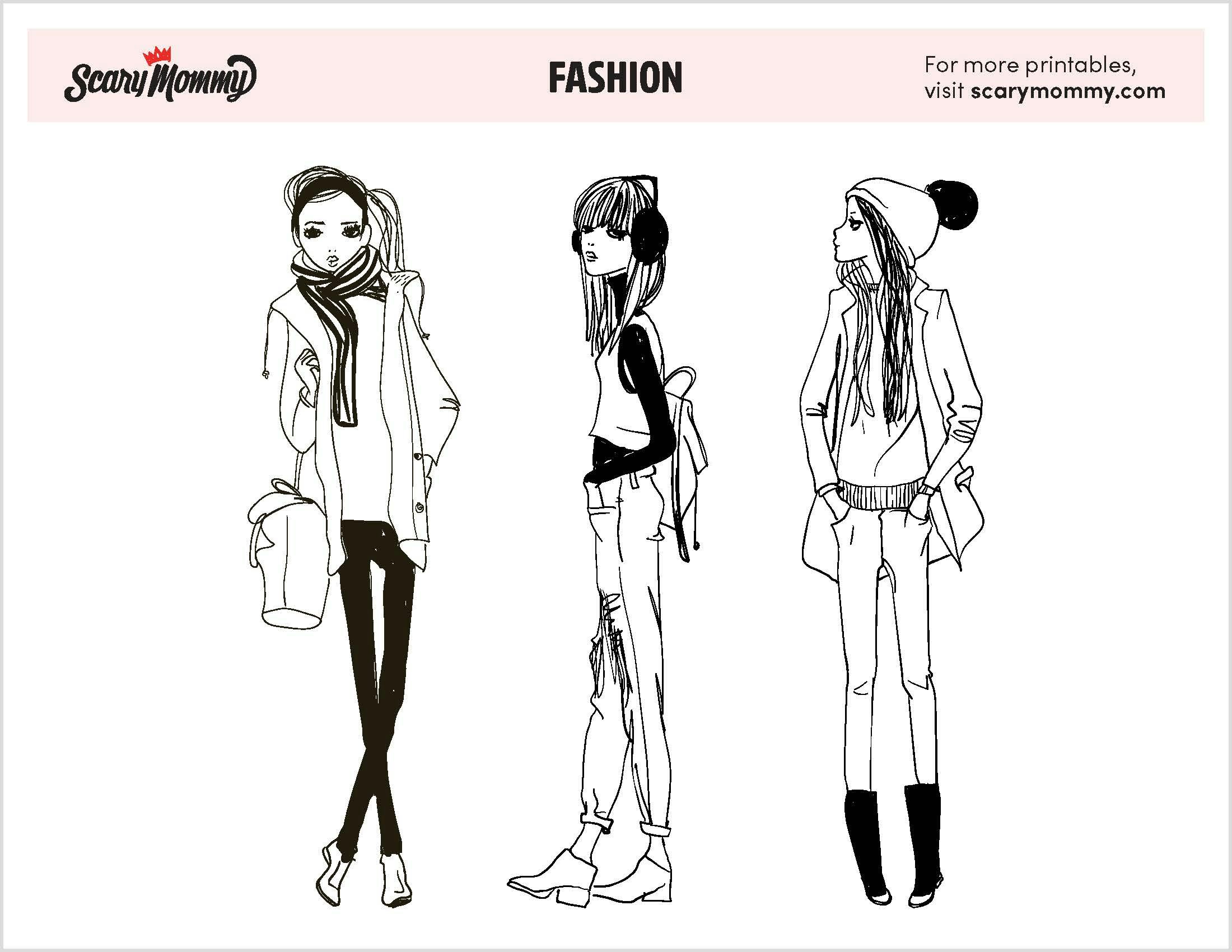 10 Dress And Fashion Coloring Pages To Fill In Like They’re Going Out ...