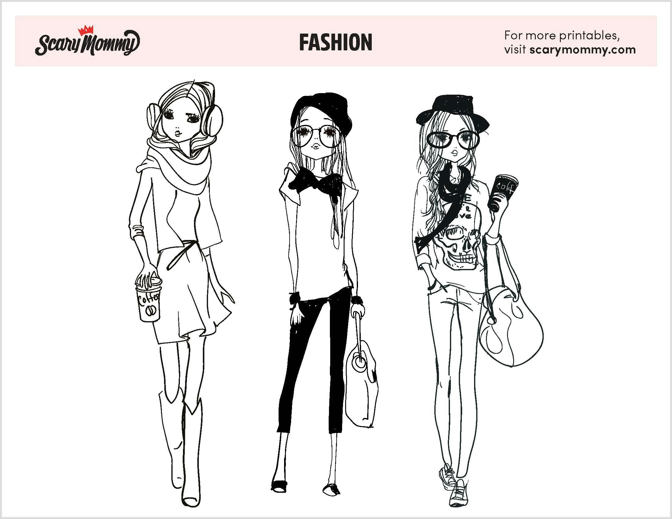 10 Dress And Fashion Coloring Pages To Fill In Like They’re Going Out ...