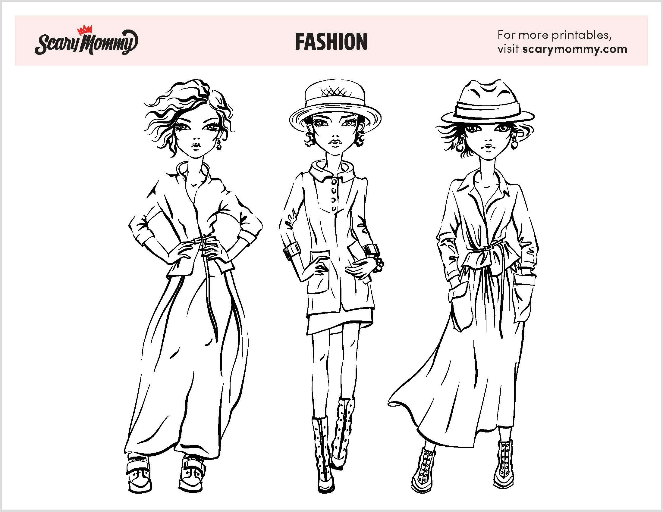10 Dress And Fashion Coloring Pages To Fill In Like They’re Going Out ...