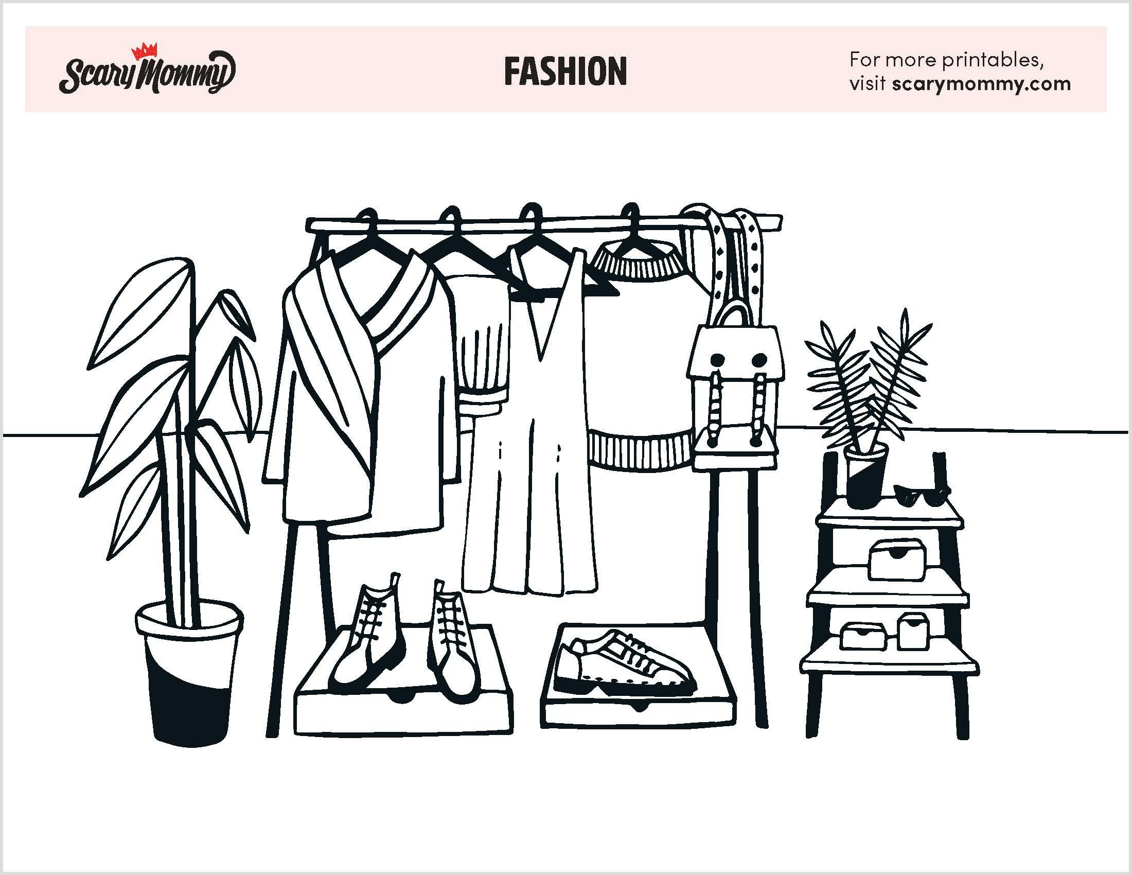 10 Dress And Fashion Coloring Pages To Fill In Like They’re Going Out ...