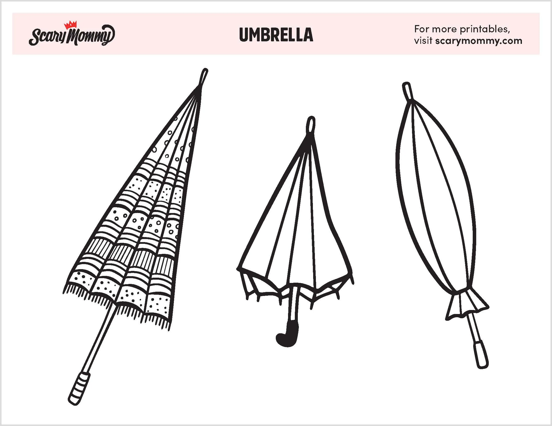 Let It Rain! These Umbrella Coloring Pages Will Keep Your Kiddo Entertained