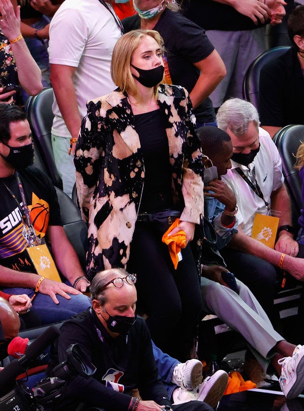 Adele Makes Rare Public Appearance During NBA Finals