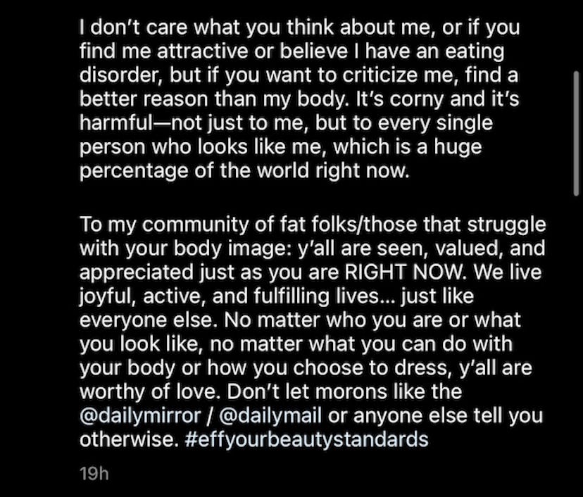 Tess Holliday Blasts Fatphobic Tabloid Coverage After Disneyland Trip Tess Holliday Blasts Fatphobic Tabloid Coverage After Disneyland Trip