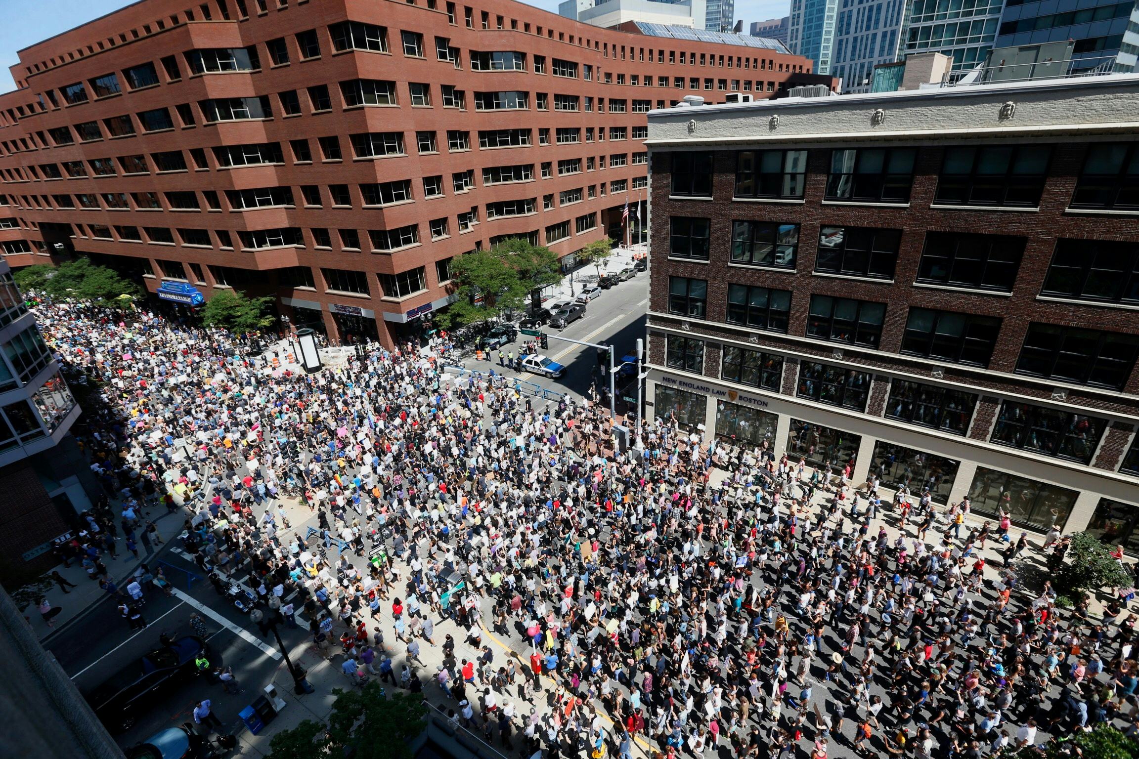 How Many People Protested The Boston Rally?