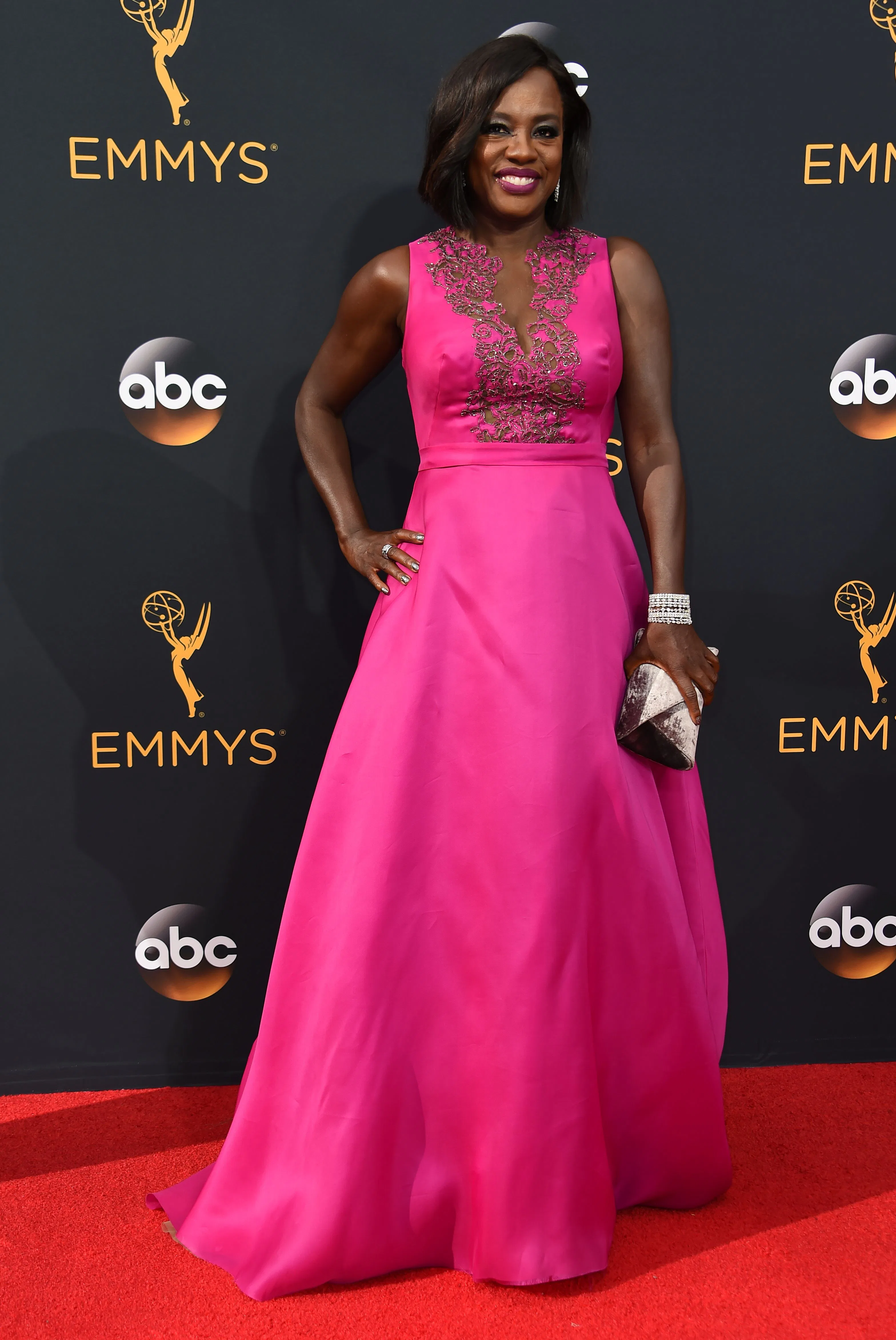 Viola Davis' 2017 Emmys Dress Was Bright Orange Keeping With Her ...