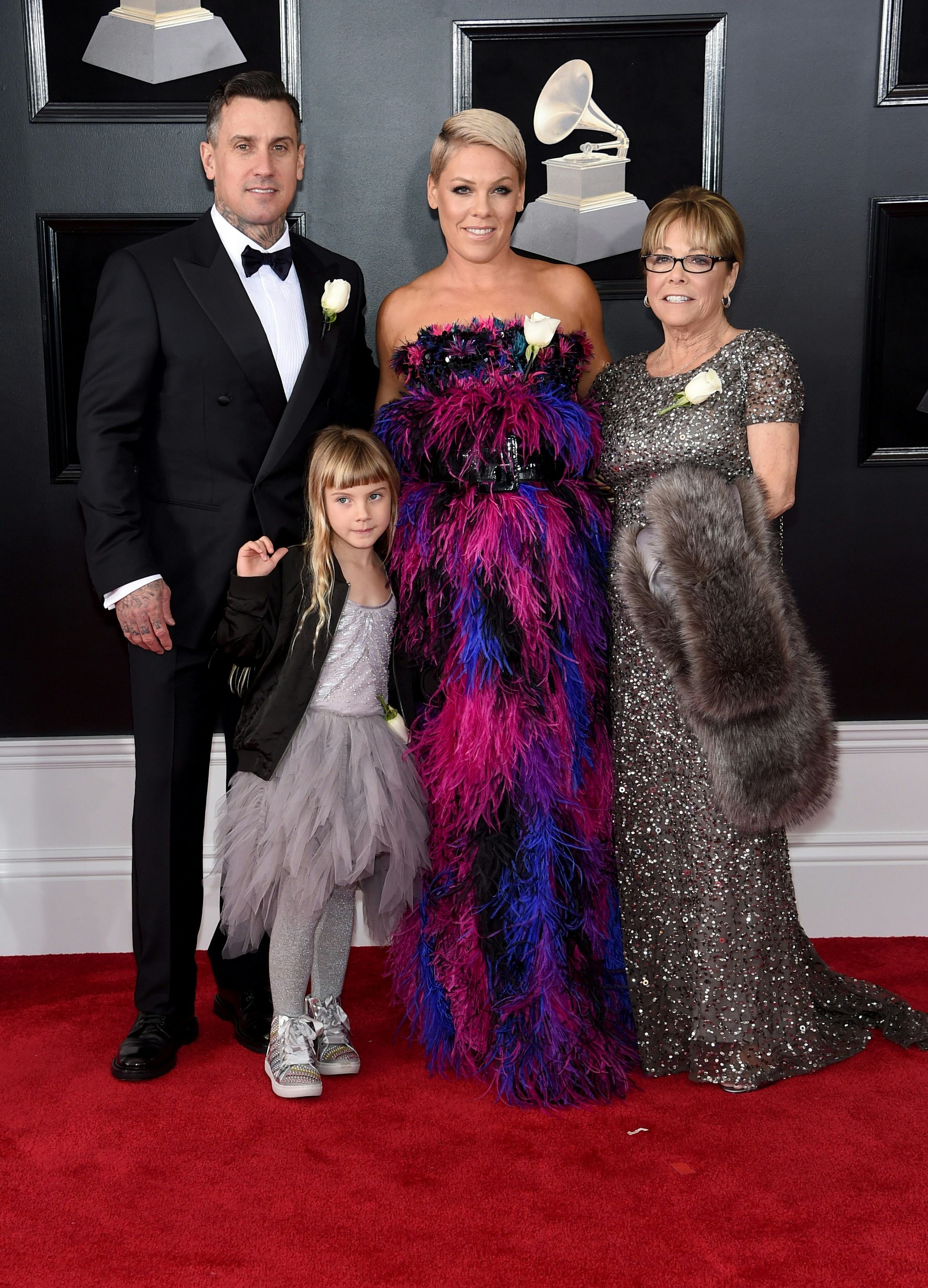 Pink's Dress At The 2018 Grammys Includes A Whole Lot Of Feathers