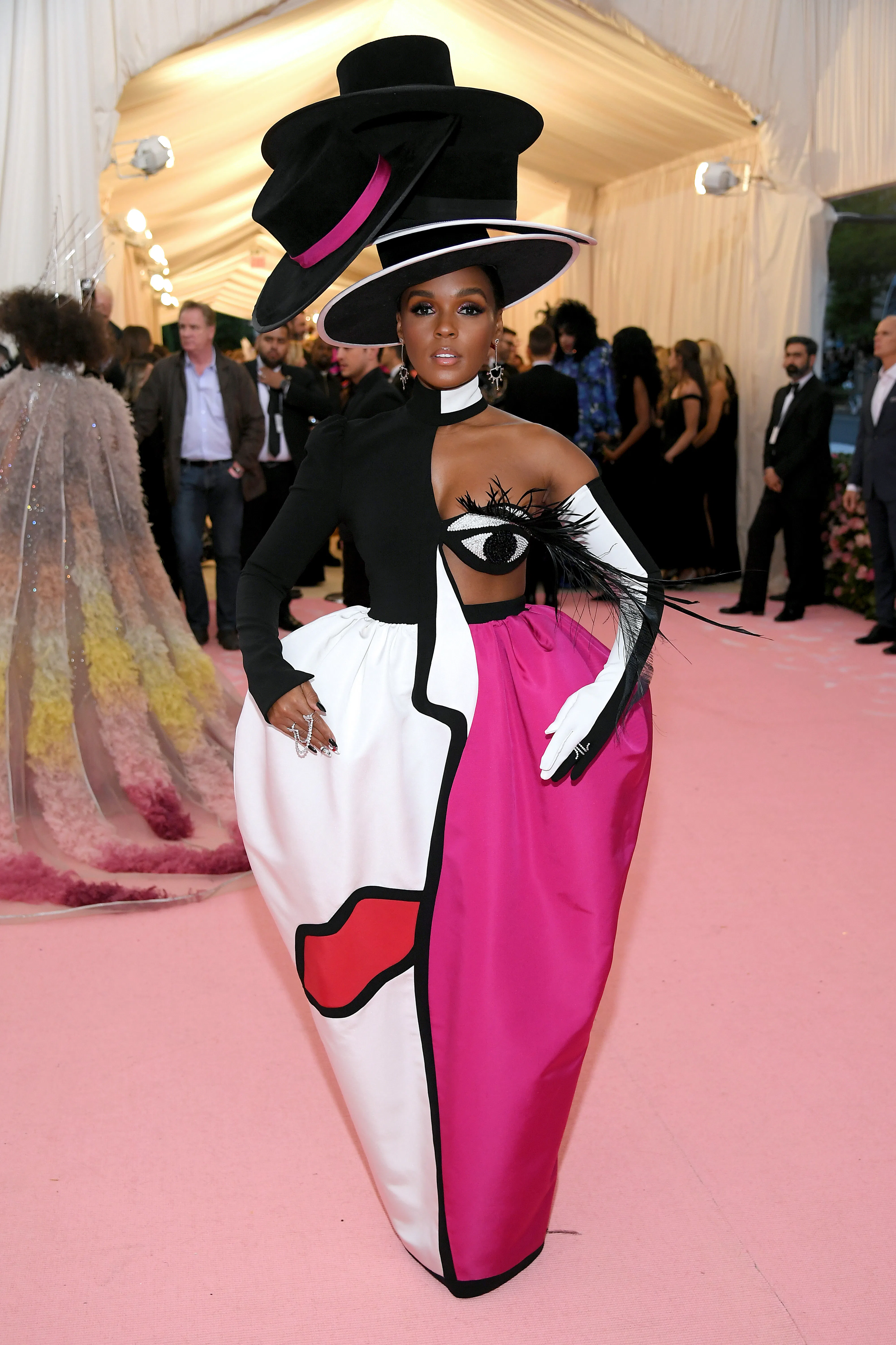 Janelle Monae's 2019 Met Gala Outfit Included Four Hats & A Giant Face